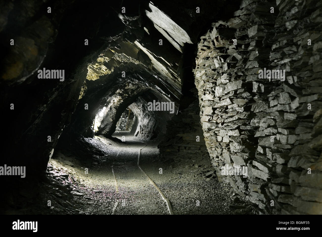 Cave at slate quarry, Bertrix, Belgium Stock Photo - Alamy