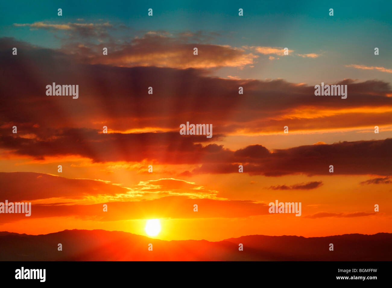 Beautiful sunrise over landscape Stock Photo - Alamy