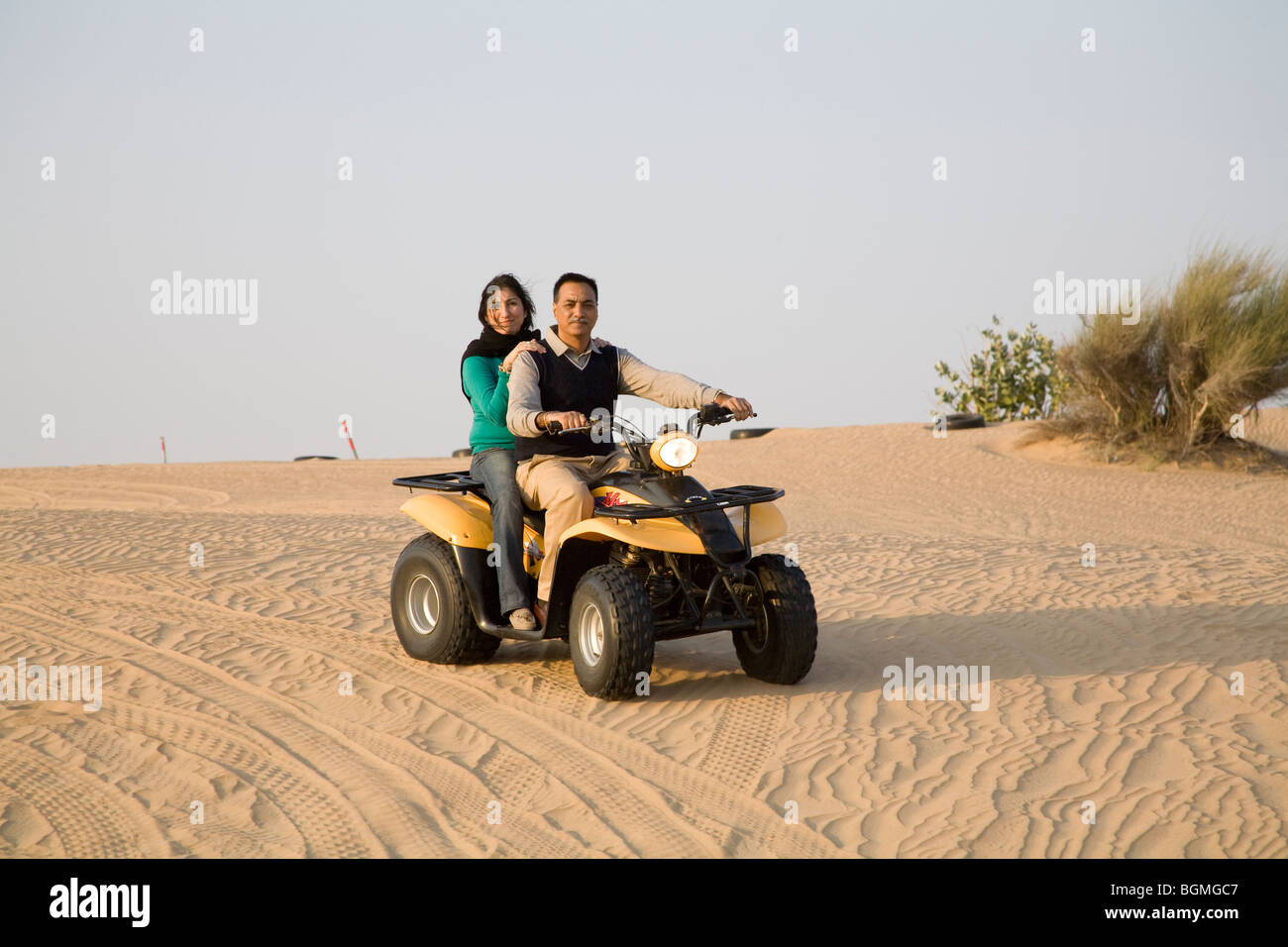 Dubai United Arab Emirates male tourist driver with female passenger ...