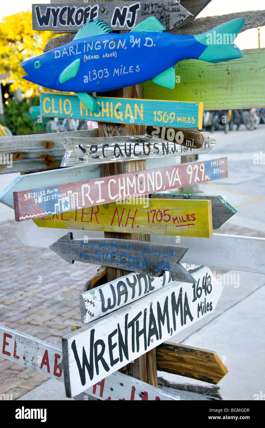 Directions sign, Key West, Florida, USA Stock Photo - Alamy