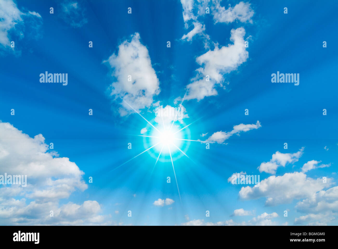 Bright sun in sky Stock Photo - Alamy