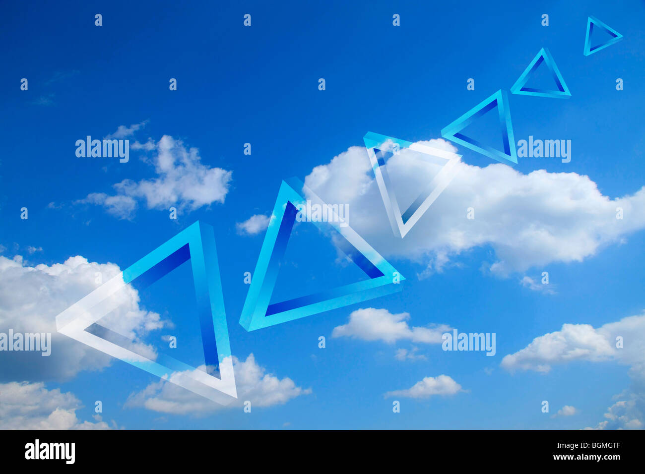 Triangles Floating Through the Sky Stock Photo - Alamy