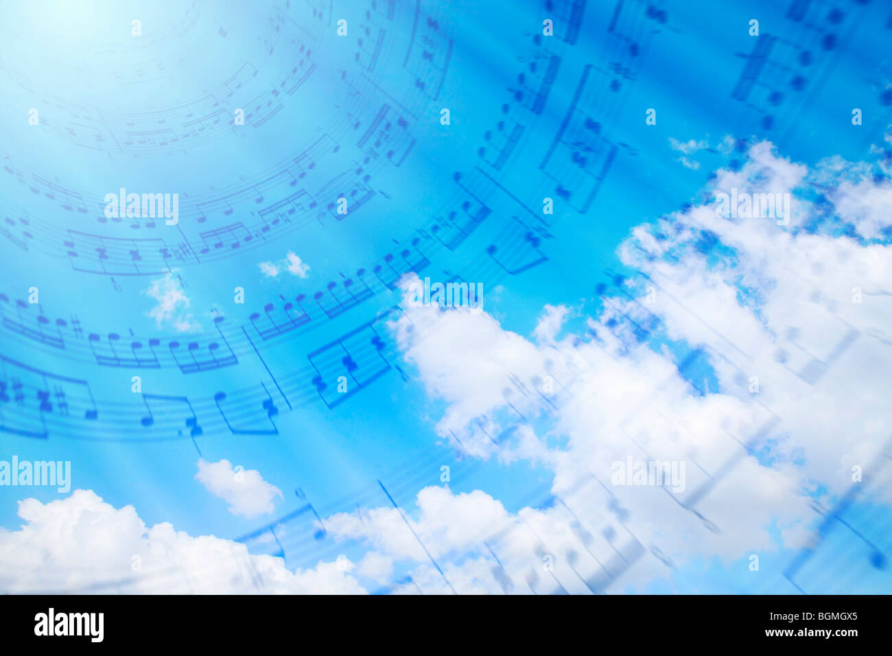 Sheet of Music in the Sky Stock Photo - Alamy