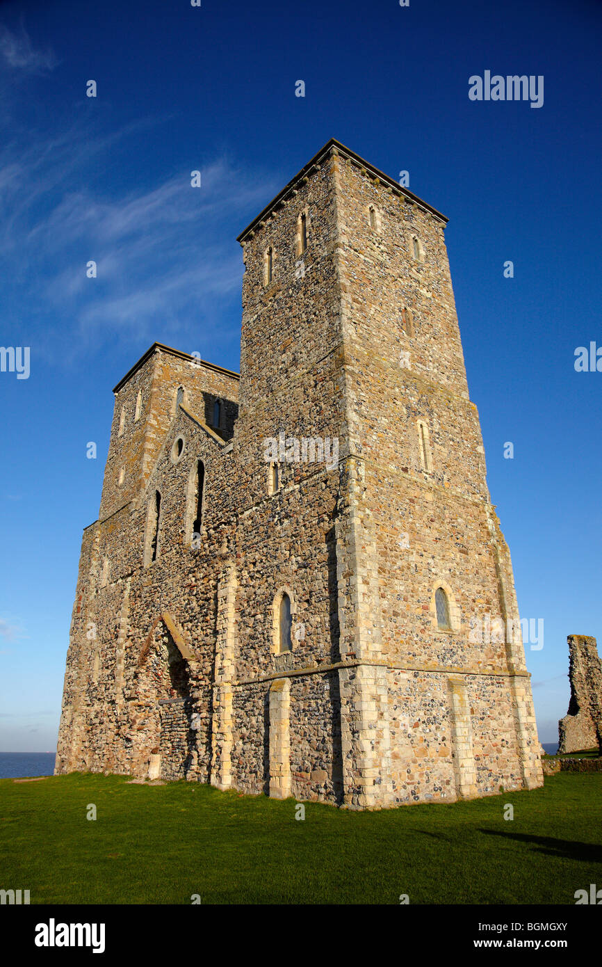 Reculver Church twin towers Stock Photo - Alamy