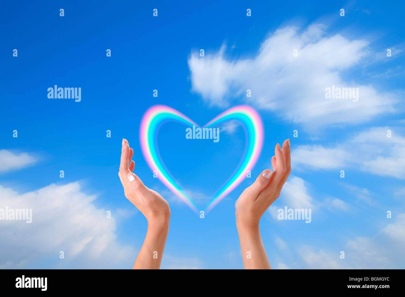 Hand reaching for rainbow hi-res stock photography and images - Alamy