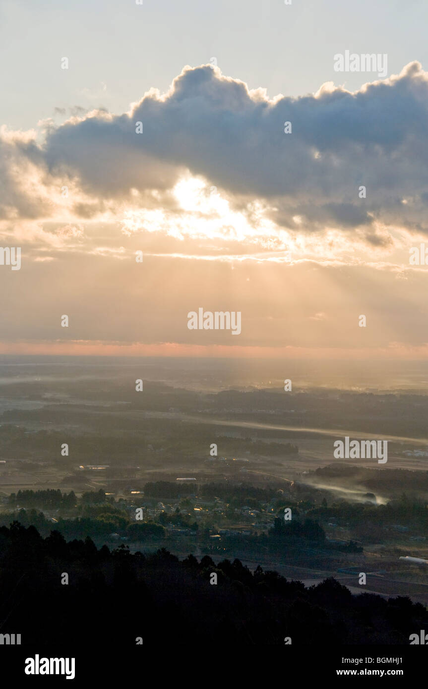 Sunrise over a Town Stock Photo - Alamy