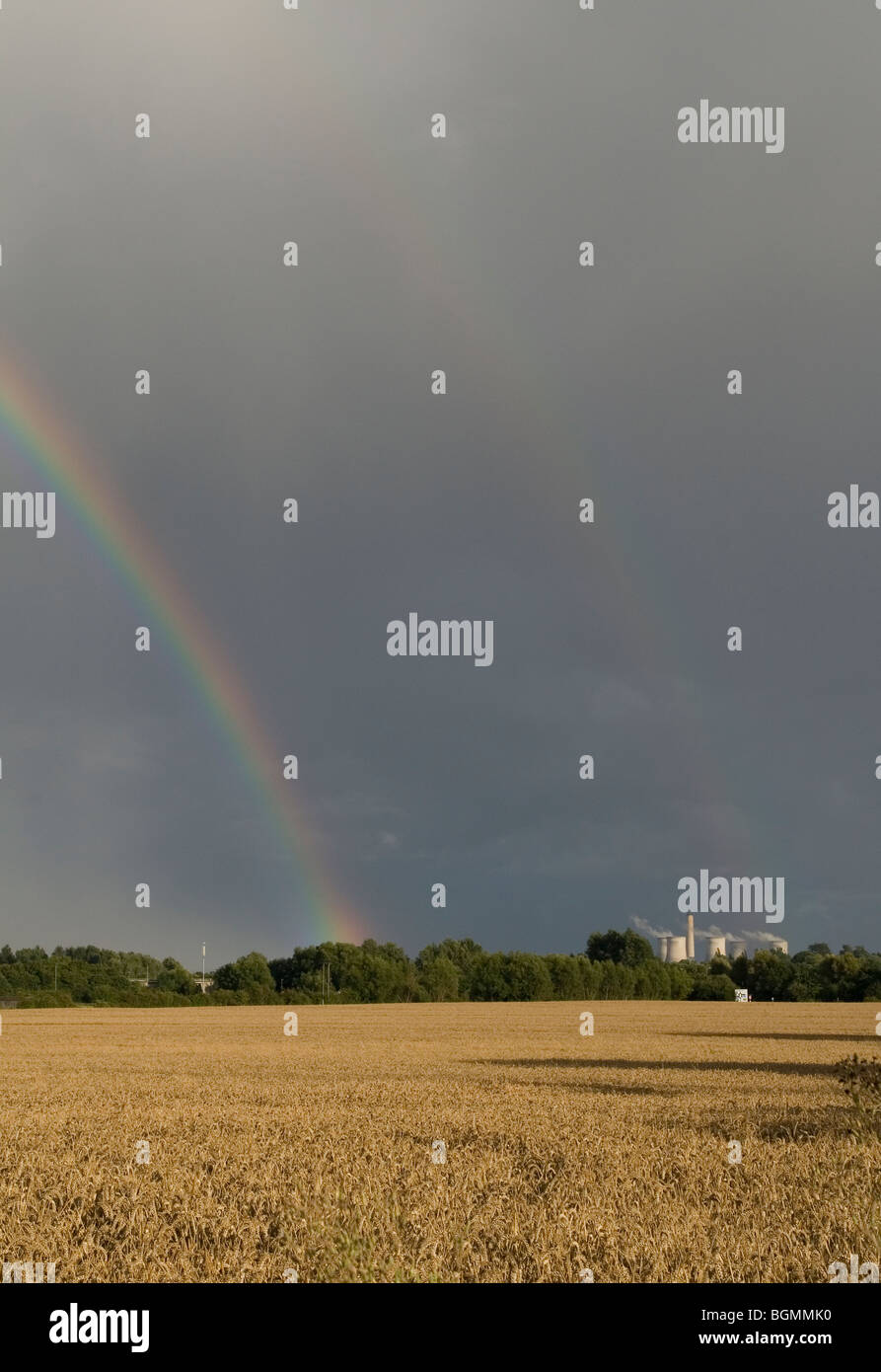 Rainbow over English Countryside Stock Photo - Alamy