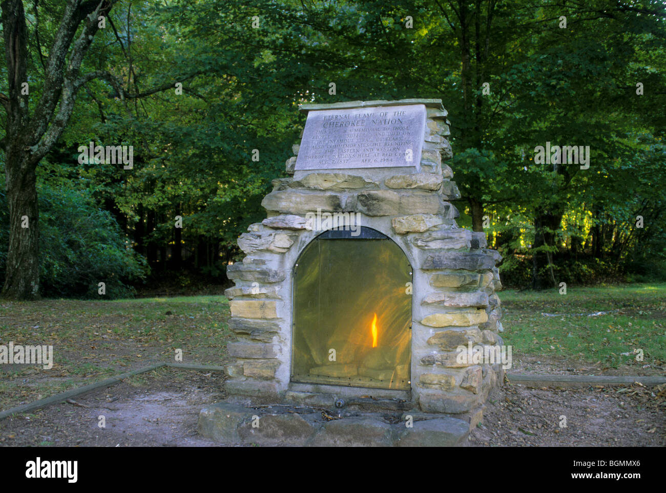 Eternal Flame of the Cherokee Nation in memory of their ancestors who ...