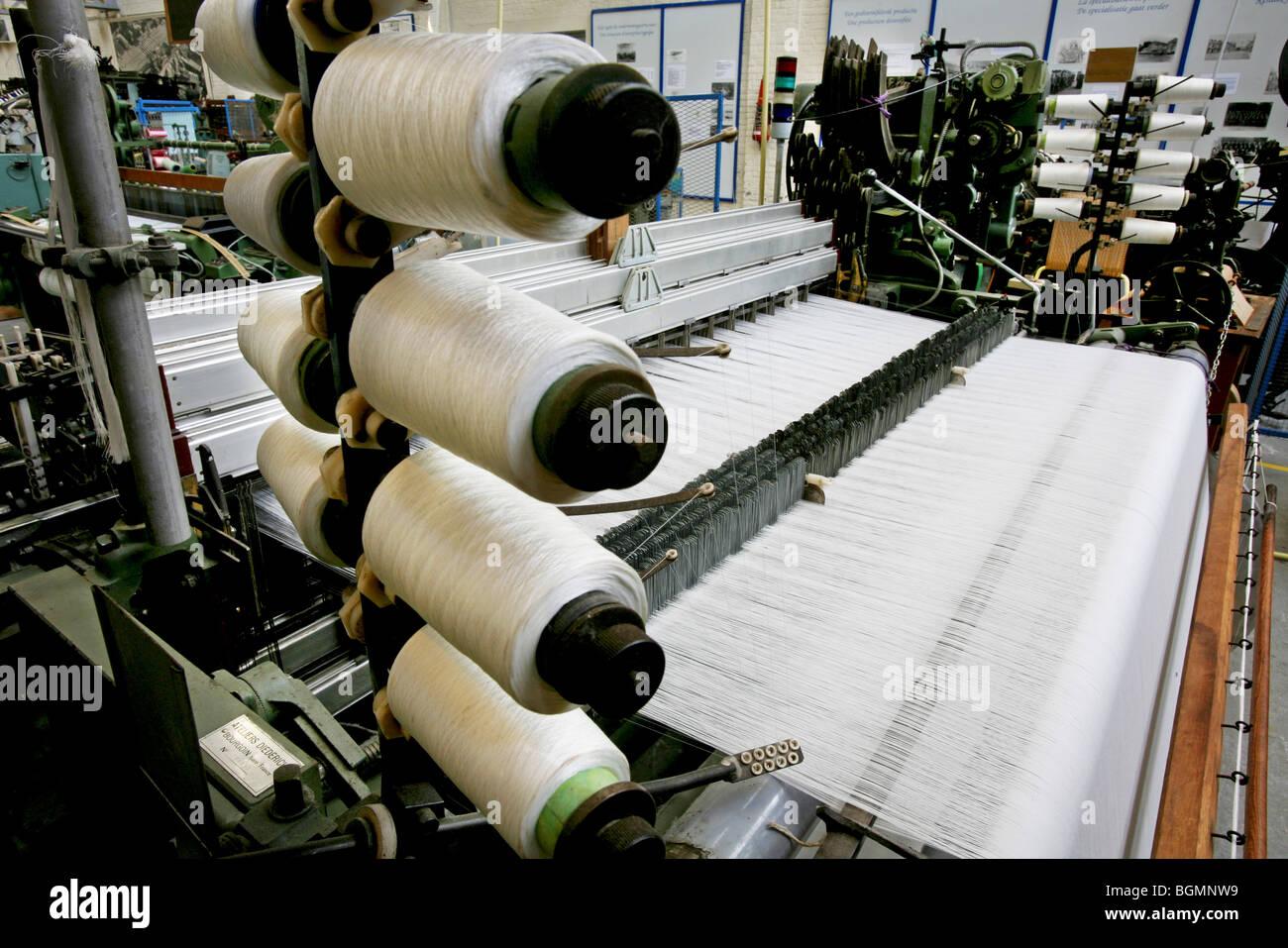 Loom in the MUST, Museum for Textile / fabrics, Ronse, Belgium Stock ...