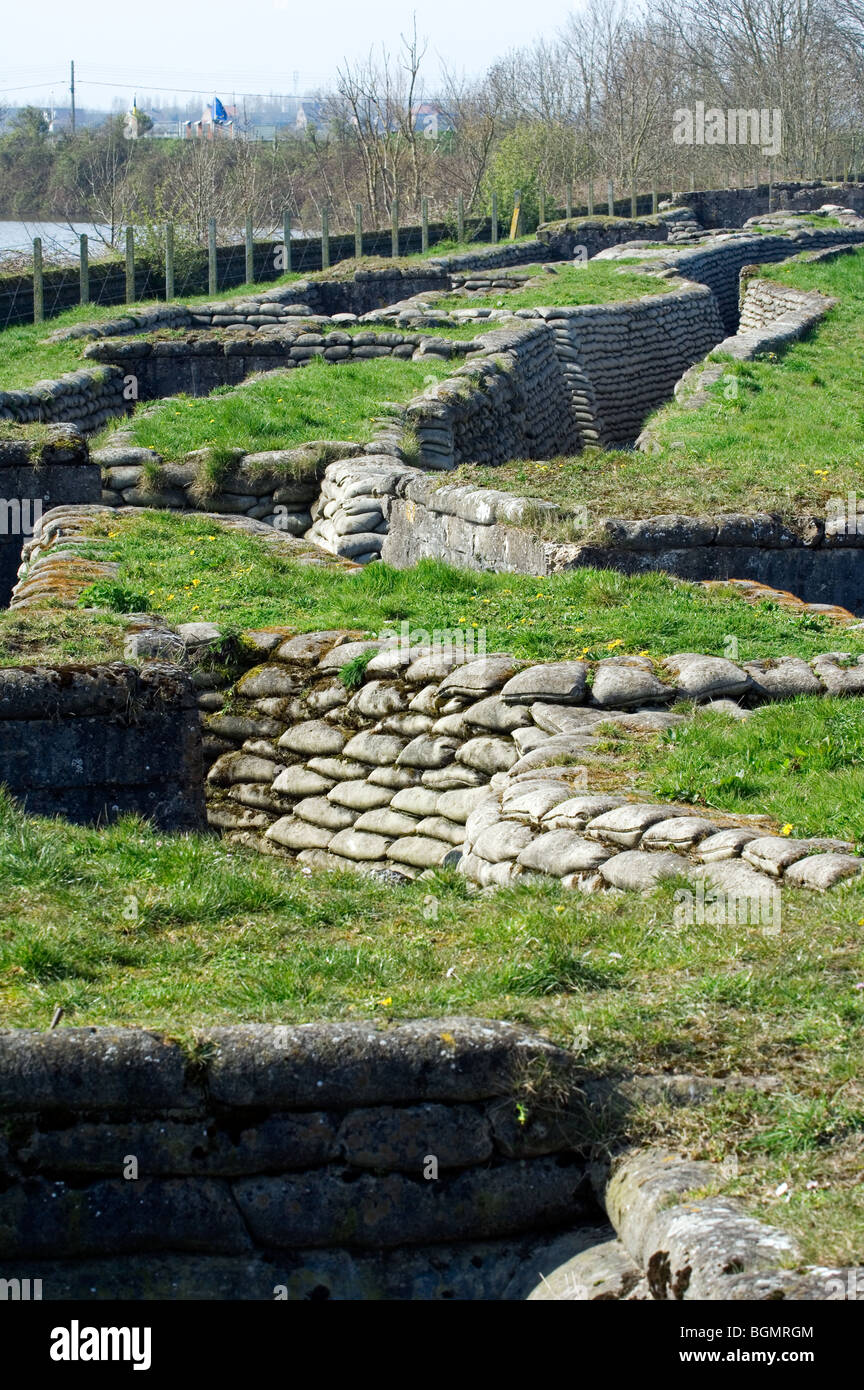 The First World War One Trench of Death, WW1 defense made of sandbags ...
