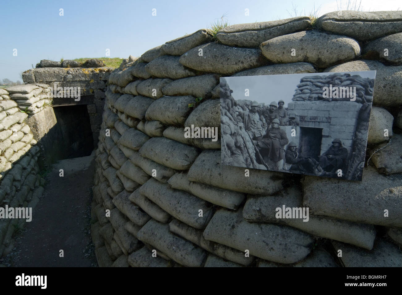 The First World War One Trench of Death, WW1 defense made of sandbags ...