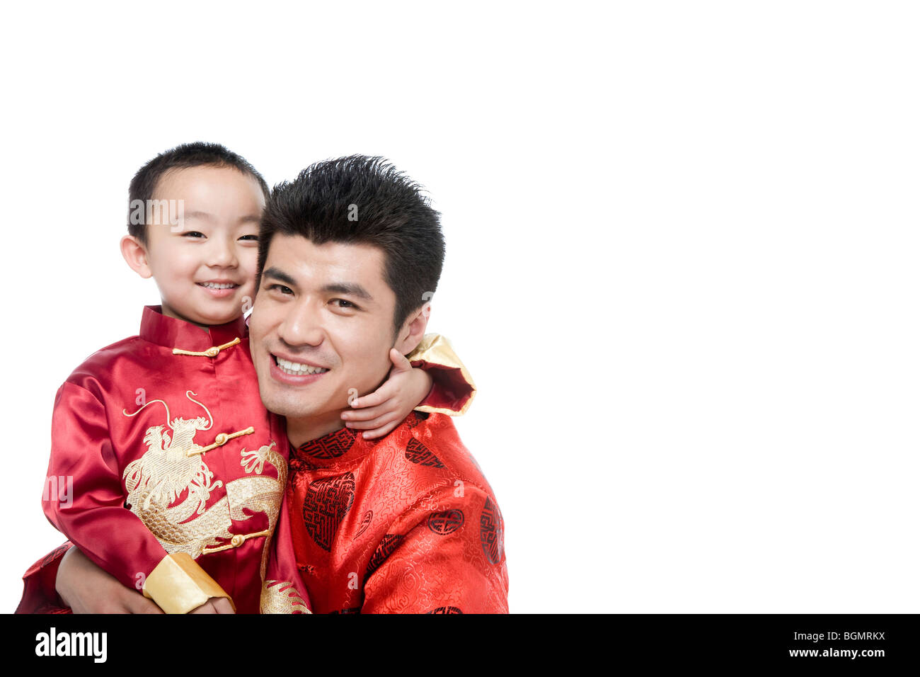 Father and son in Chinese traditional clothes Stock Photo - Alamy