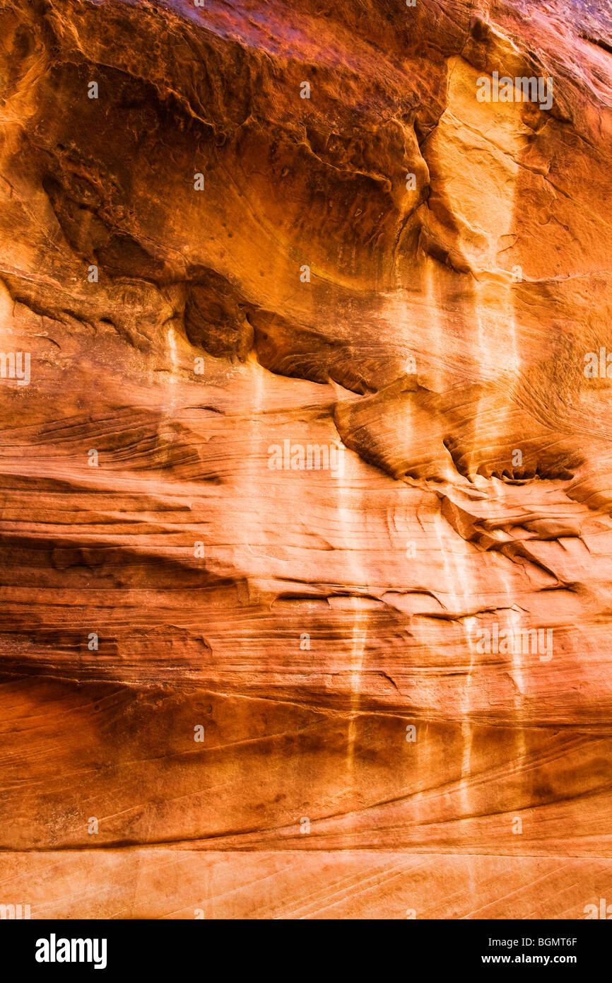 Water Streaks Down Slickrock Wall, Harris Wash, Grand Staircase ...