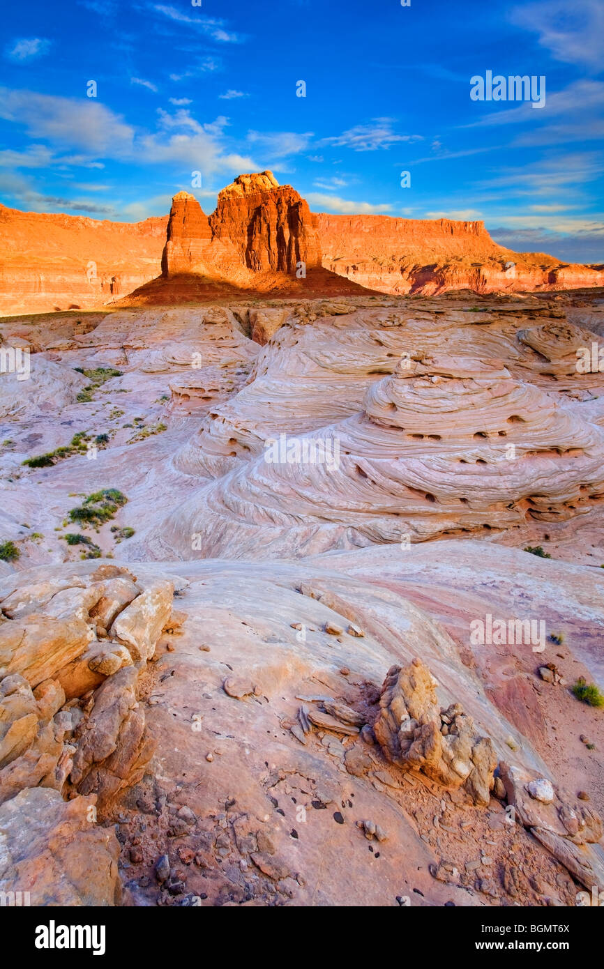 Dirty Devil River Canyon at First Light, Vertical, Glen Canyon National ...