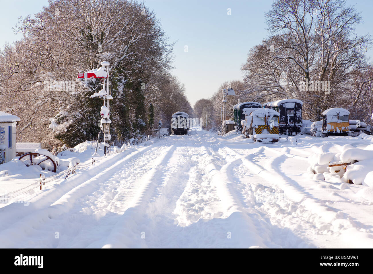 Four Marks and Medstead railway station after a heavy snow fall Stock ...