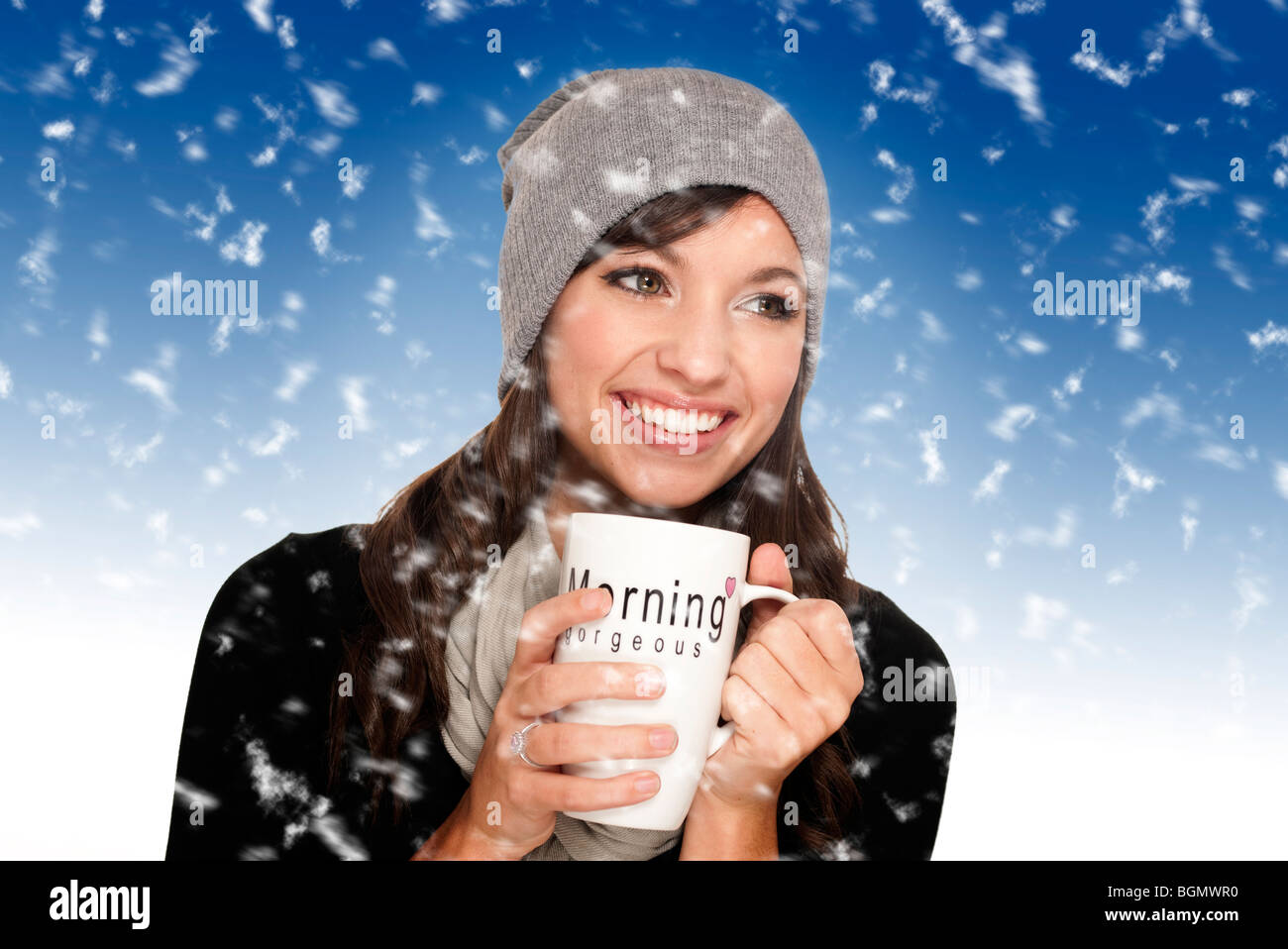 Woman drink soup cold hi-res stock photography and images - Alamy