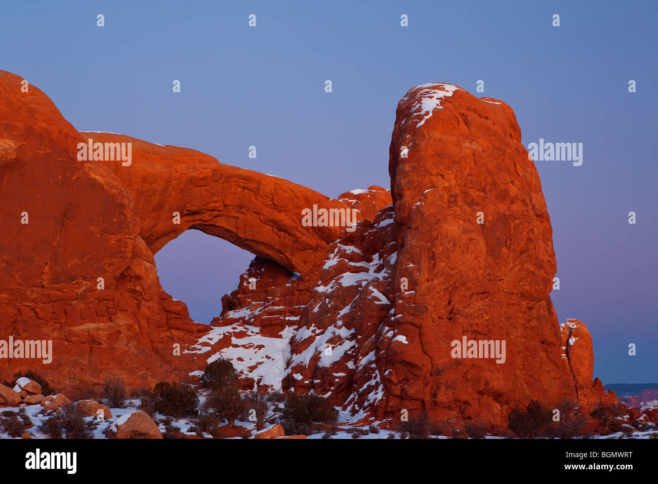 Arches north window sunset hi-res stock photography and images - Alamy