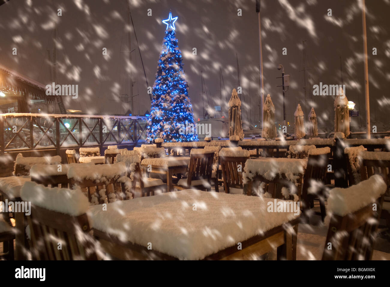 Christmas tree at port solent marina Stock Photo - Alamy