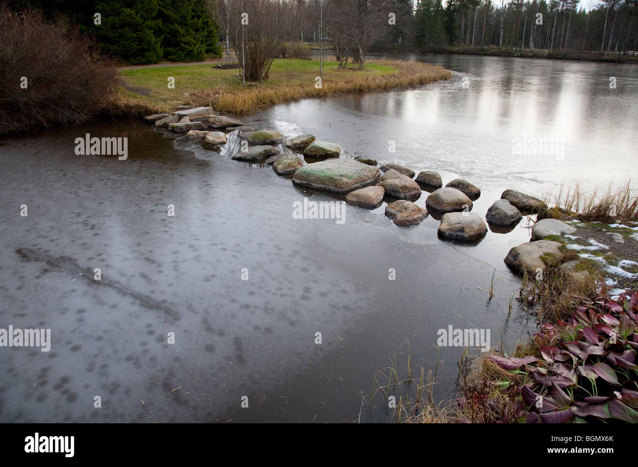 Garden pond water stepping stones hi-res stock photography and images ...
