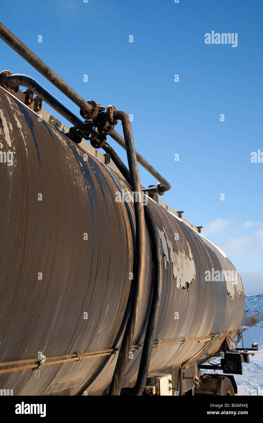 Pipes on tanker truck trailer Stock Photo - Alamy
