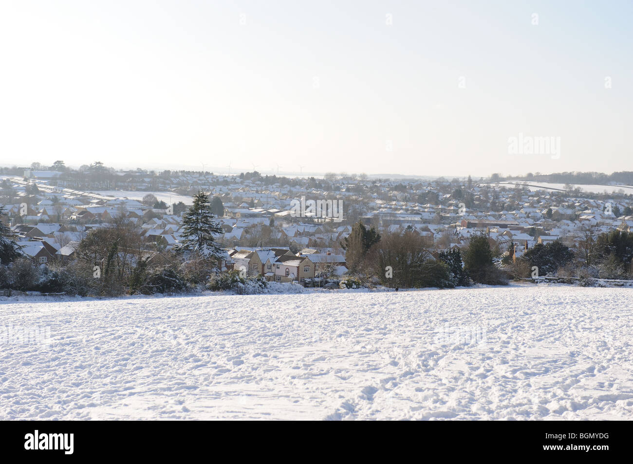 Snow landscape scenic field winter Christmas Stock Photo - Alamy