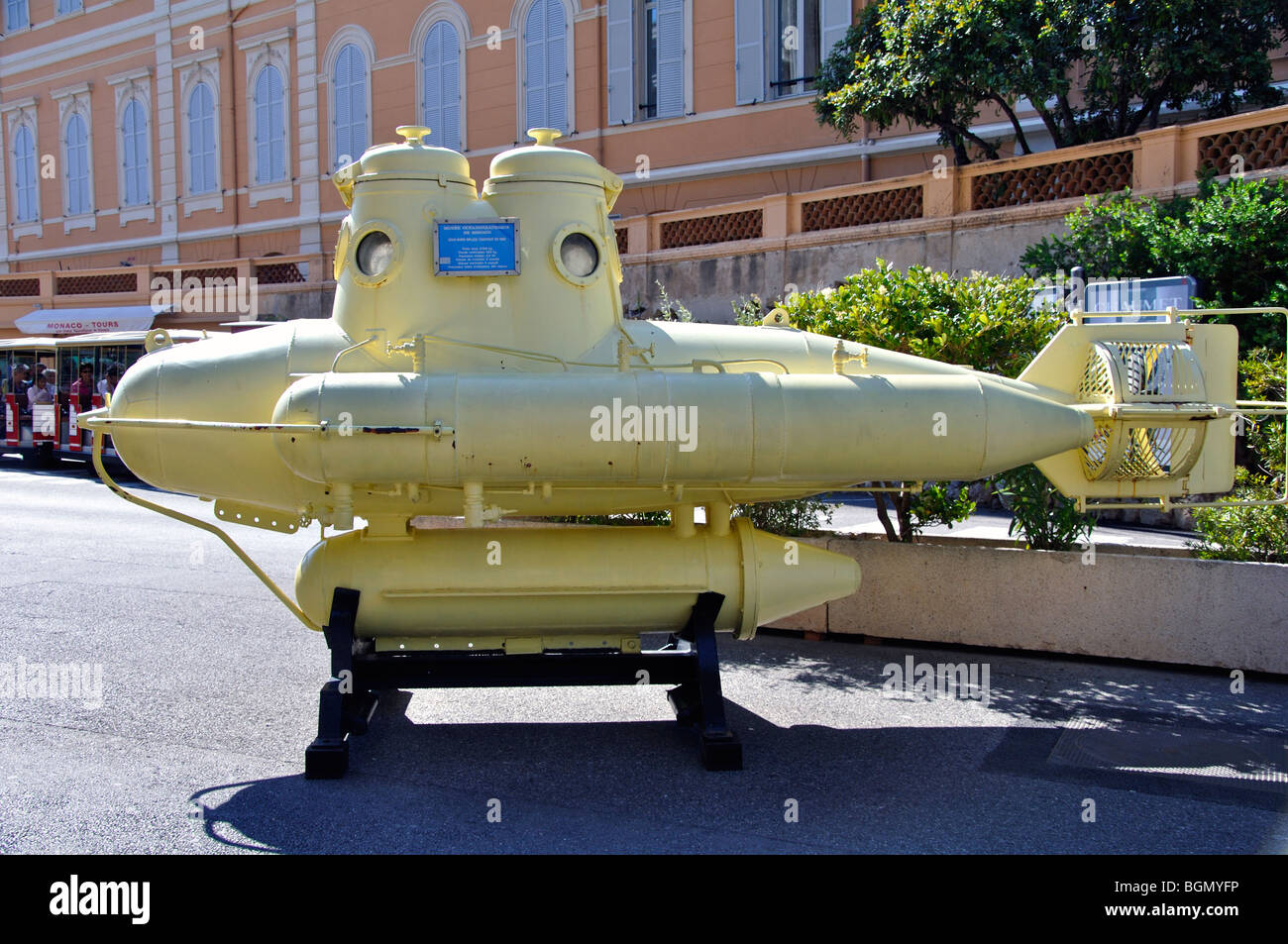 Yellow submarine outside the Oceanographic Museum, Monaco Stock Photo ...
