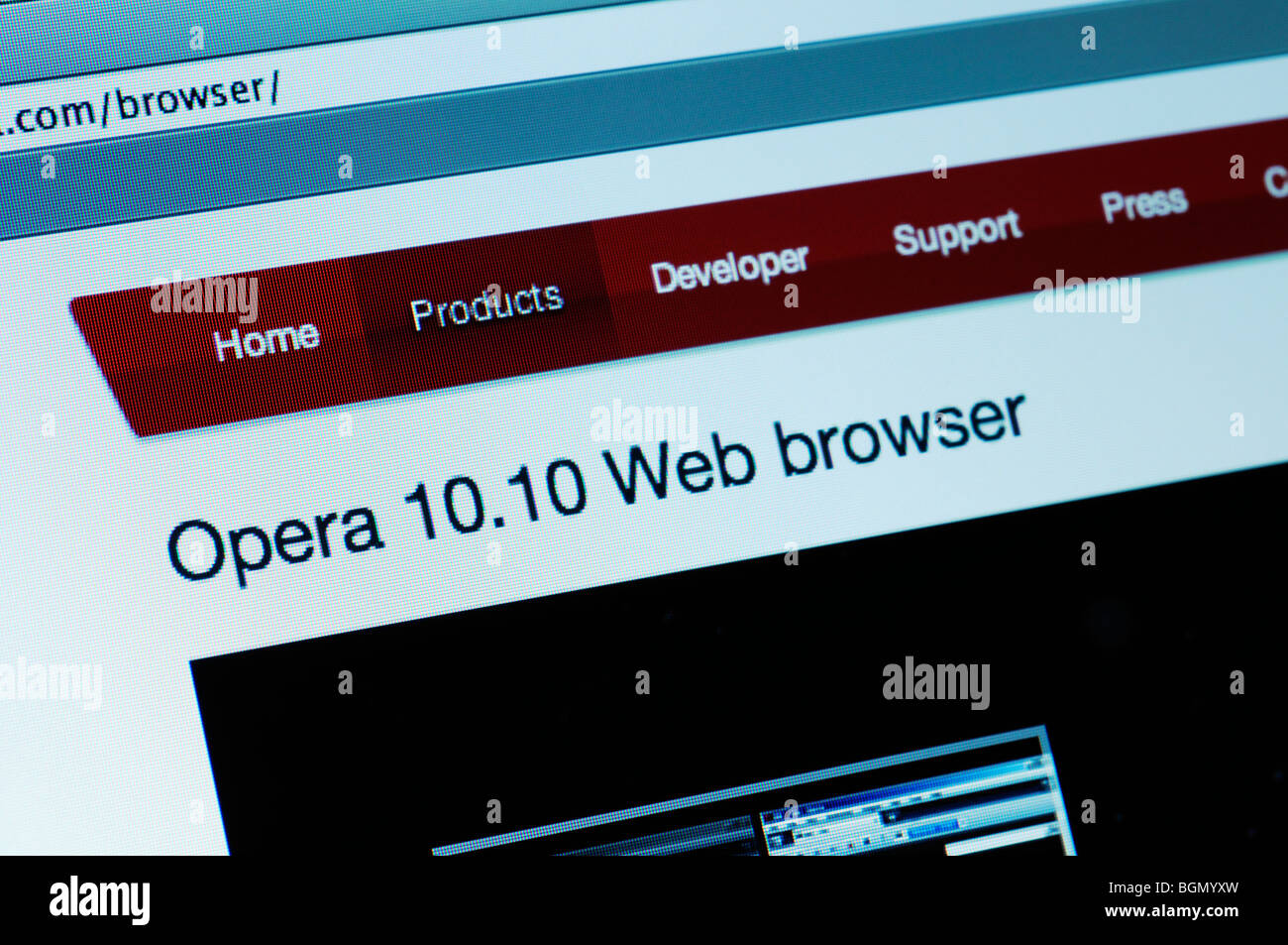 Opera web browser website Stock Photo - Alamy