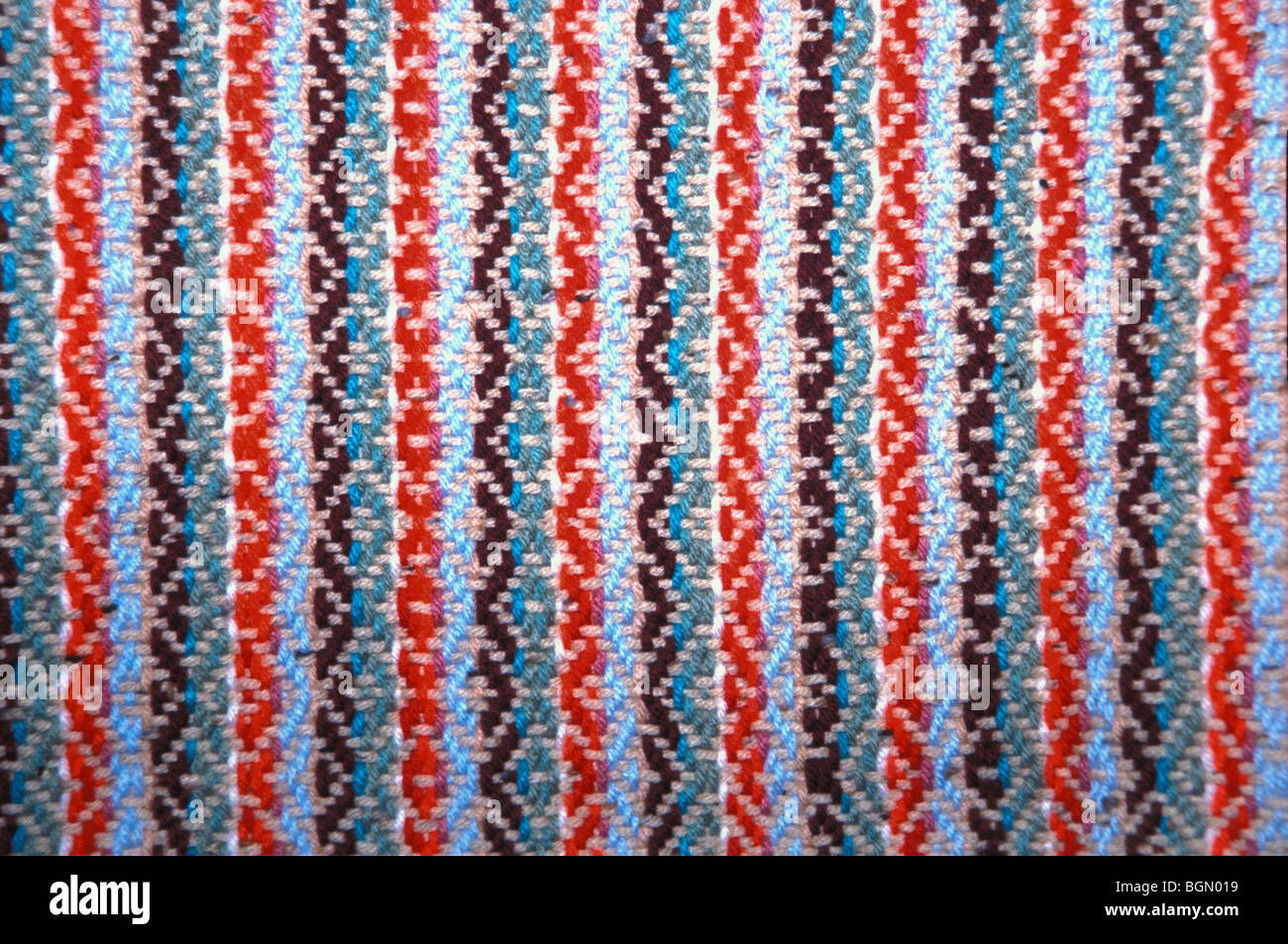 Cherokee woven cloth made using colorful yarn and wool. Red Earth ...