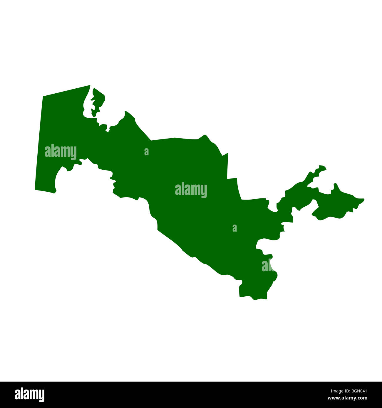 Uzbekistan map isolated on white background Stock Photo - Alamy