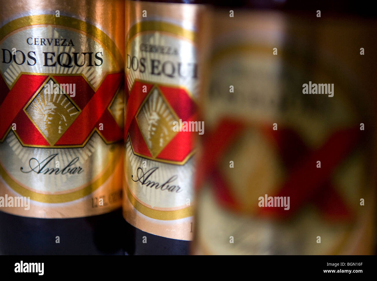 Dos Equis beer bottles Stock Photo - Alamy