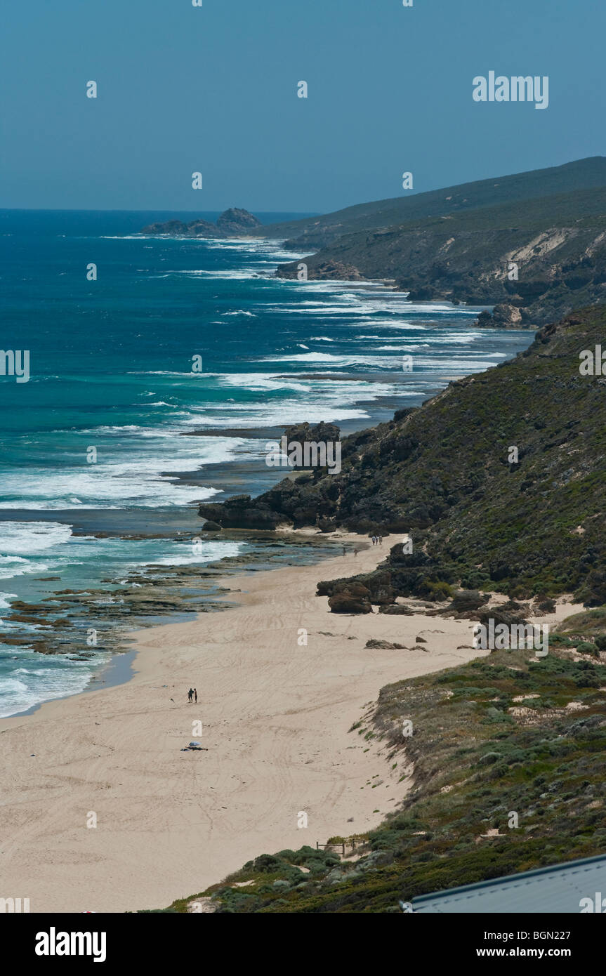 Bathers enjoying the beach at Yallingup, one of Western Australia's top ...