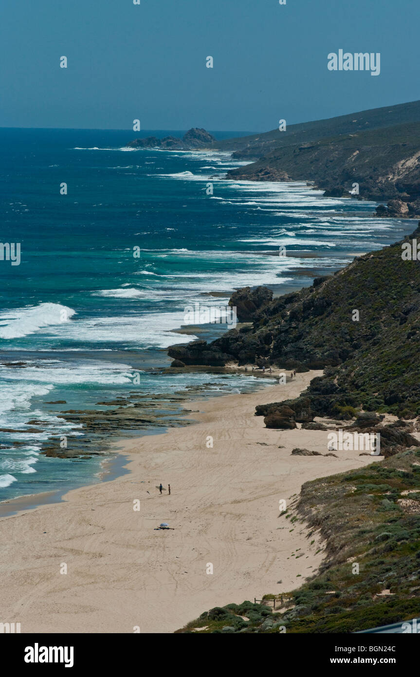 Bathers enjoying the beach at Yallingup, one of Western Australia's top ...