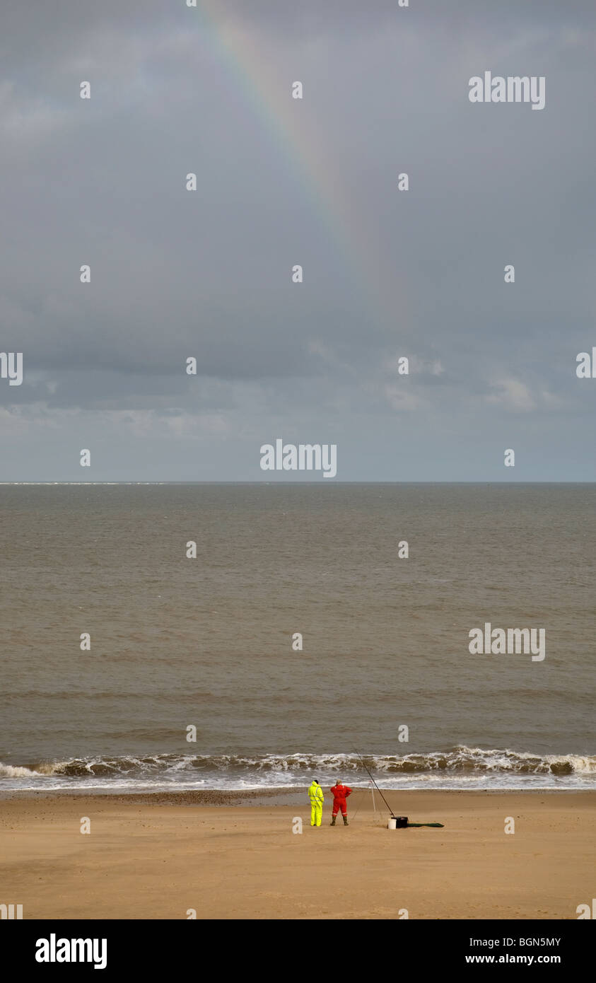 Sea fishing off Lowestoft Beach, Suffolk, England Stock Photo - Alamy