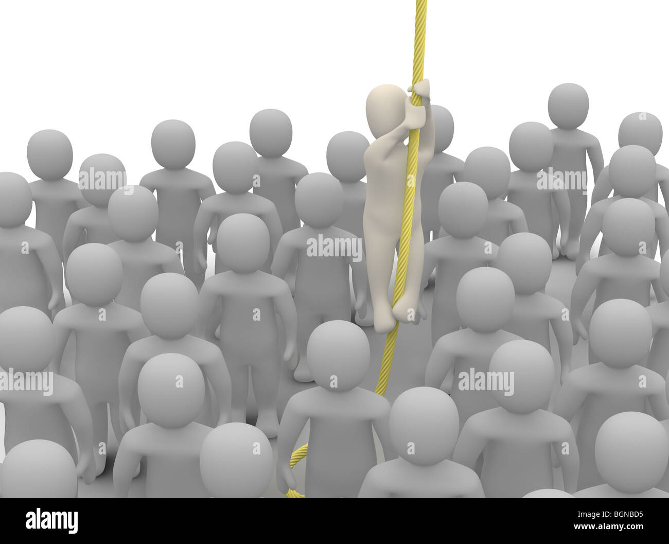 Escaping from crowd Stock Photo - Alamy