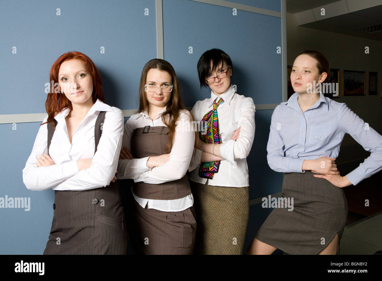secretary waiting for report to boss. Office people Stock Photo - Alamy