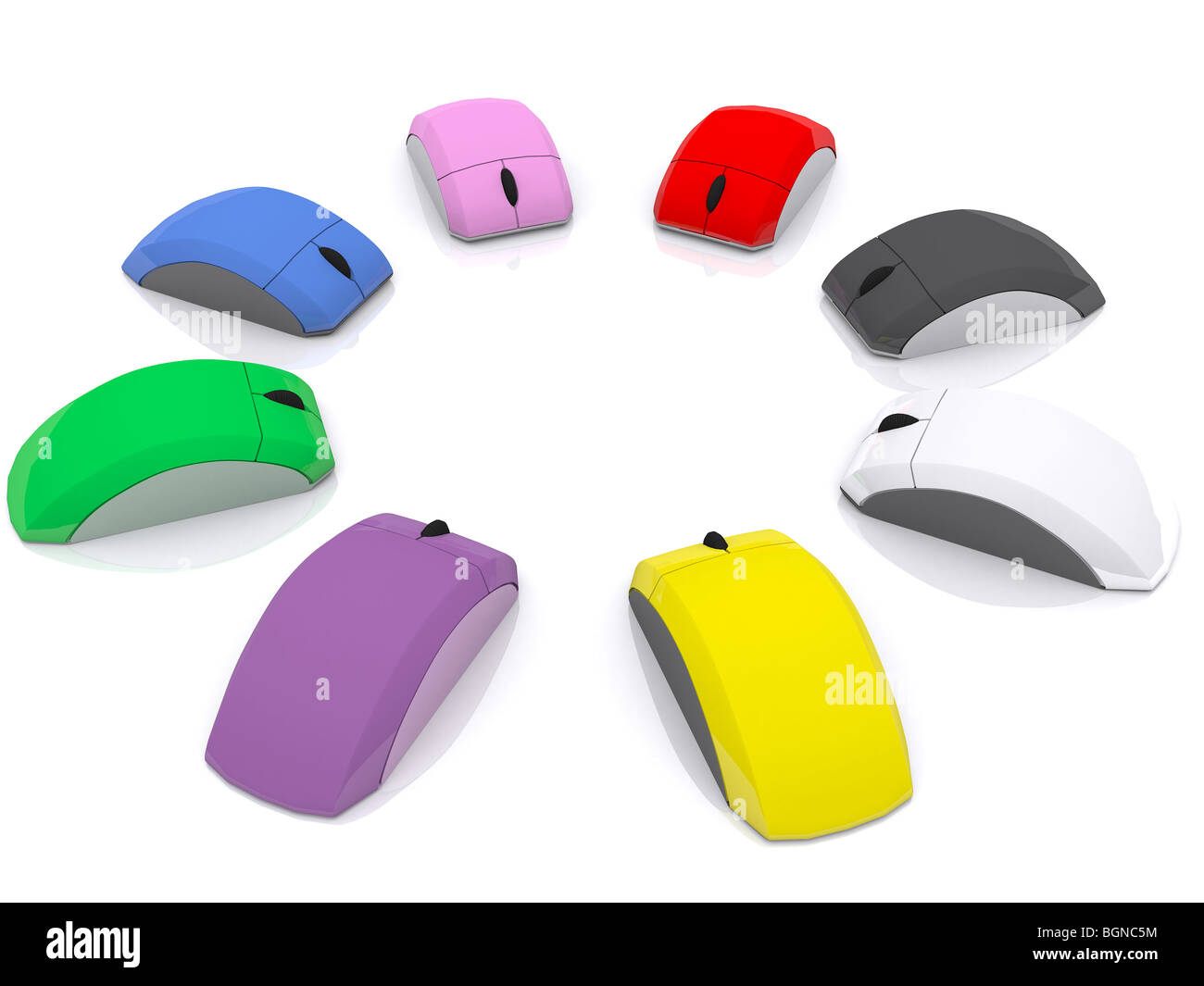 multi coloured mice in a circle Stock Photo - Alamy
