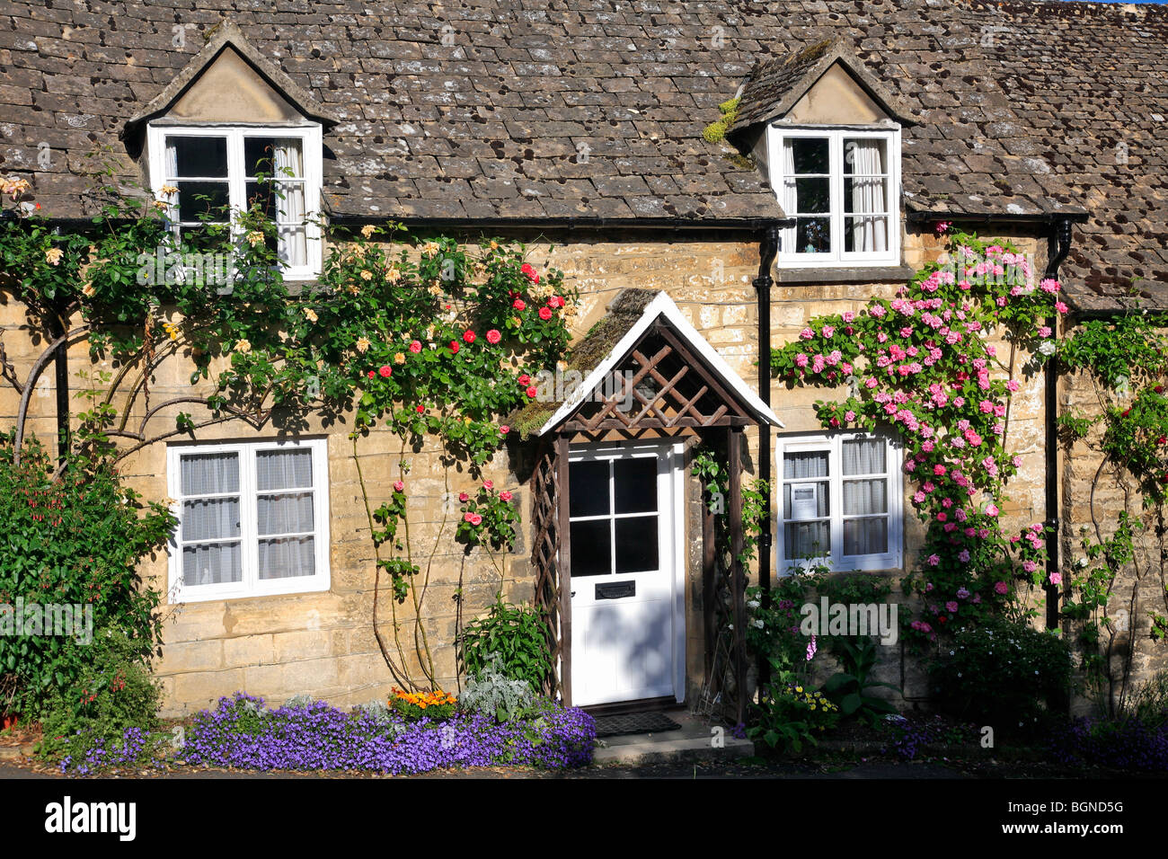 Stone Cottages Winchcombe village Gloucestershire Cotswolds England UK ...