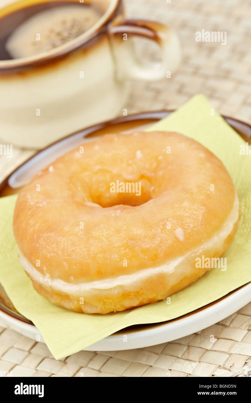 Coffee and a filled donut hi-res stock photography and images - Alamy