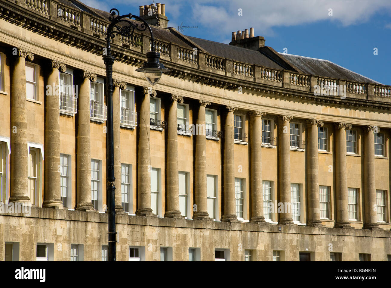 Historic terraced houses in The Royal Crescent, World Heritage City ...