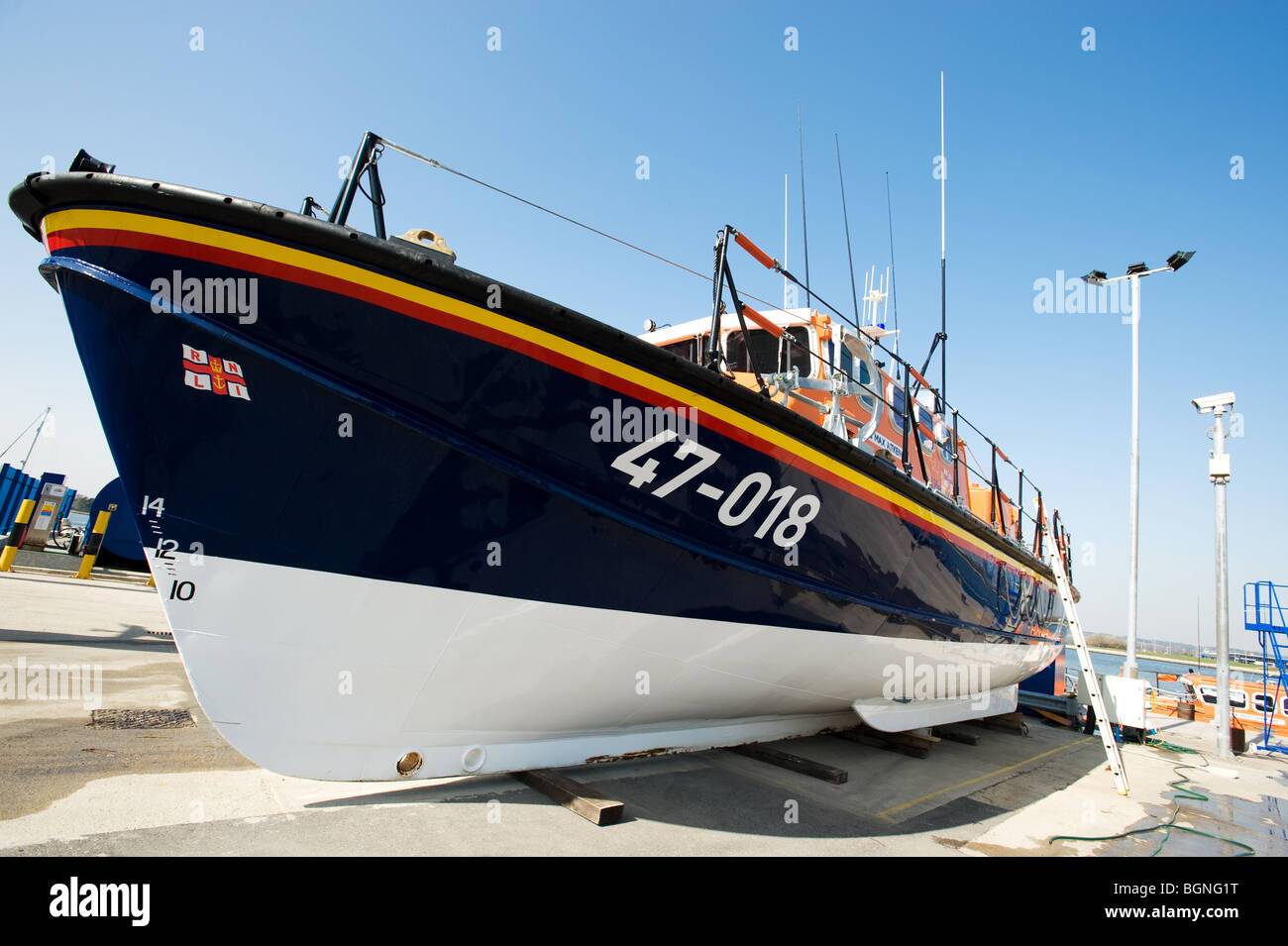 Lifeboat moored at the RNLI Headquarters Poole Dorset Stock Photo - Alamy