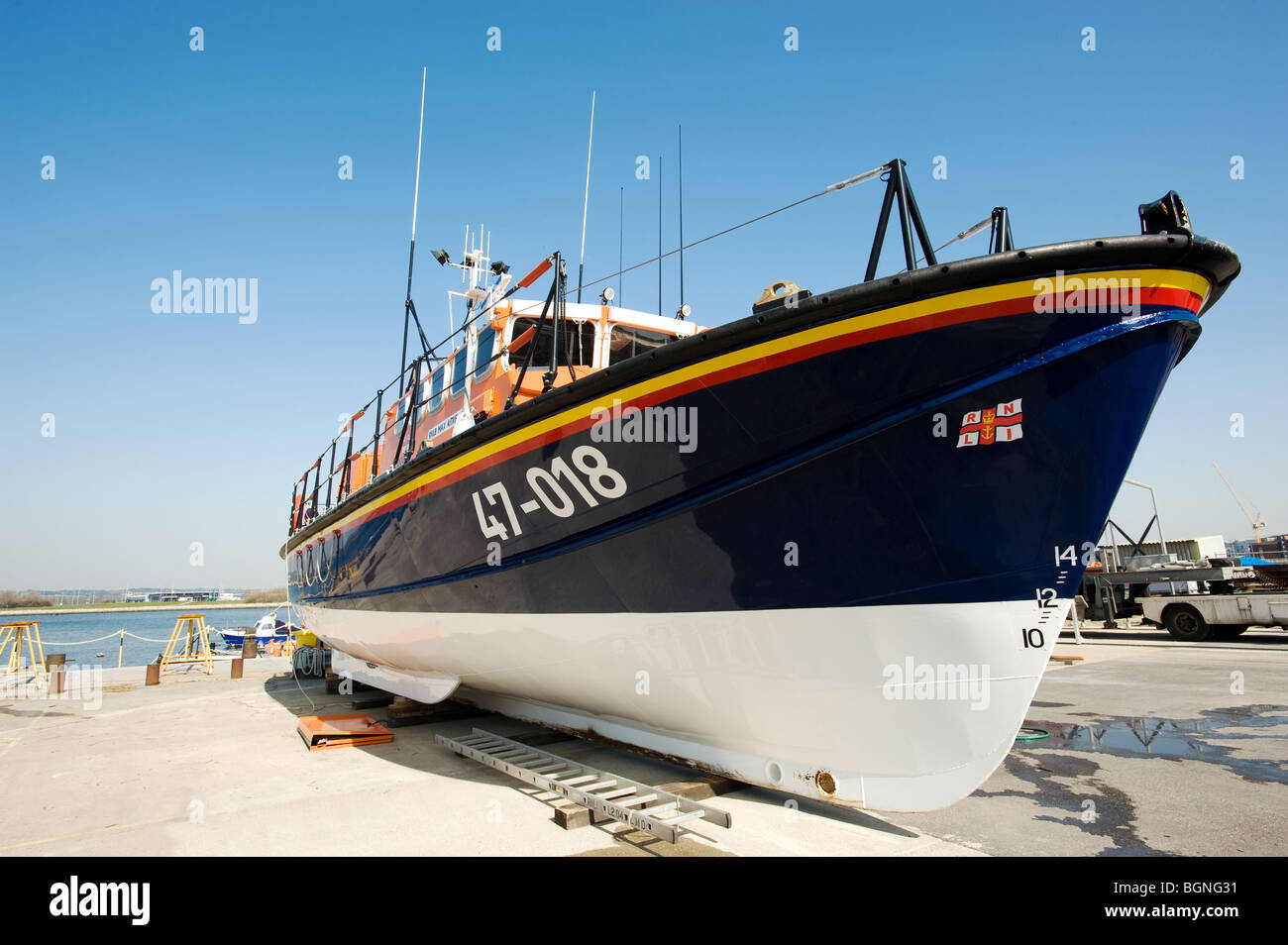 Lifeboat moored at the RNLI Headquarters Poole Dorset Stock Photo - Alamy