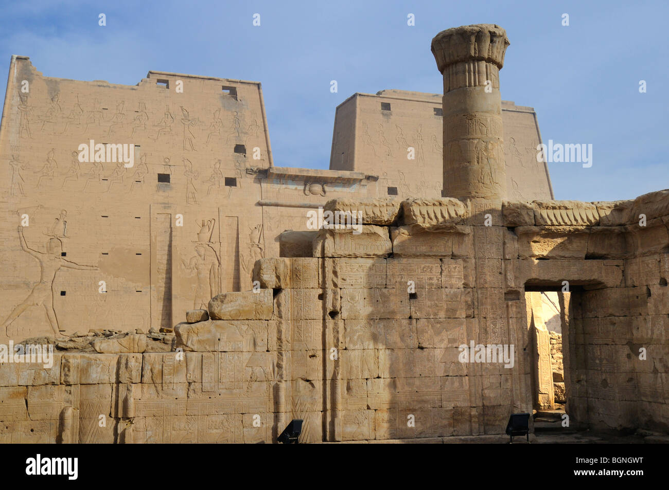 The Temple of Horus at Edfu in Egypt, one of the best preserved Temples ...
