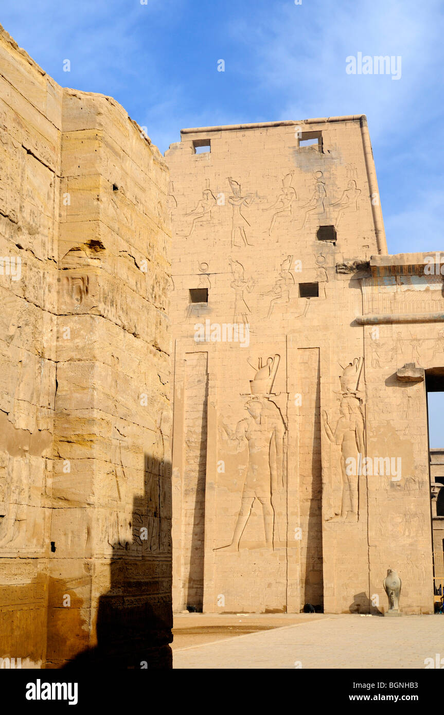 The Temple of Horus at Edfu in Egypt, one of the best preserved Temples ...