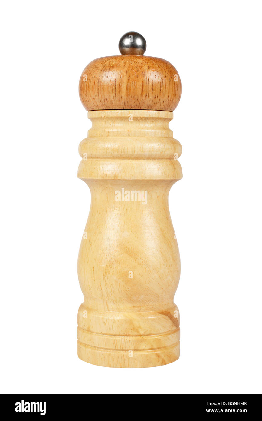 Wood pepper mill isolated on white background with path included Stock ...
