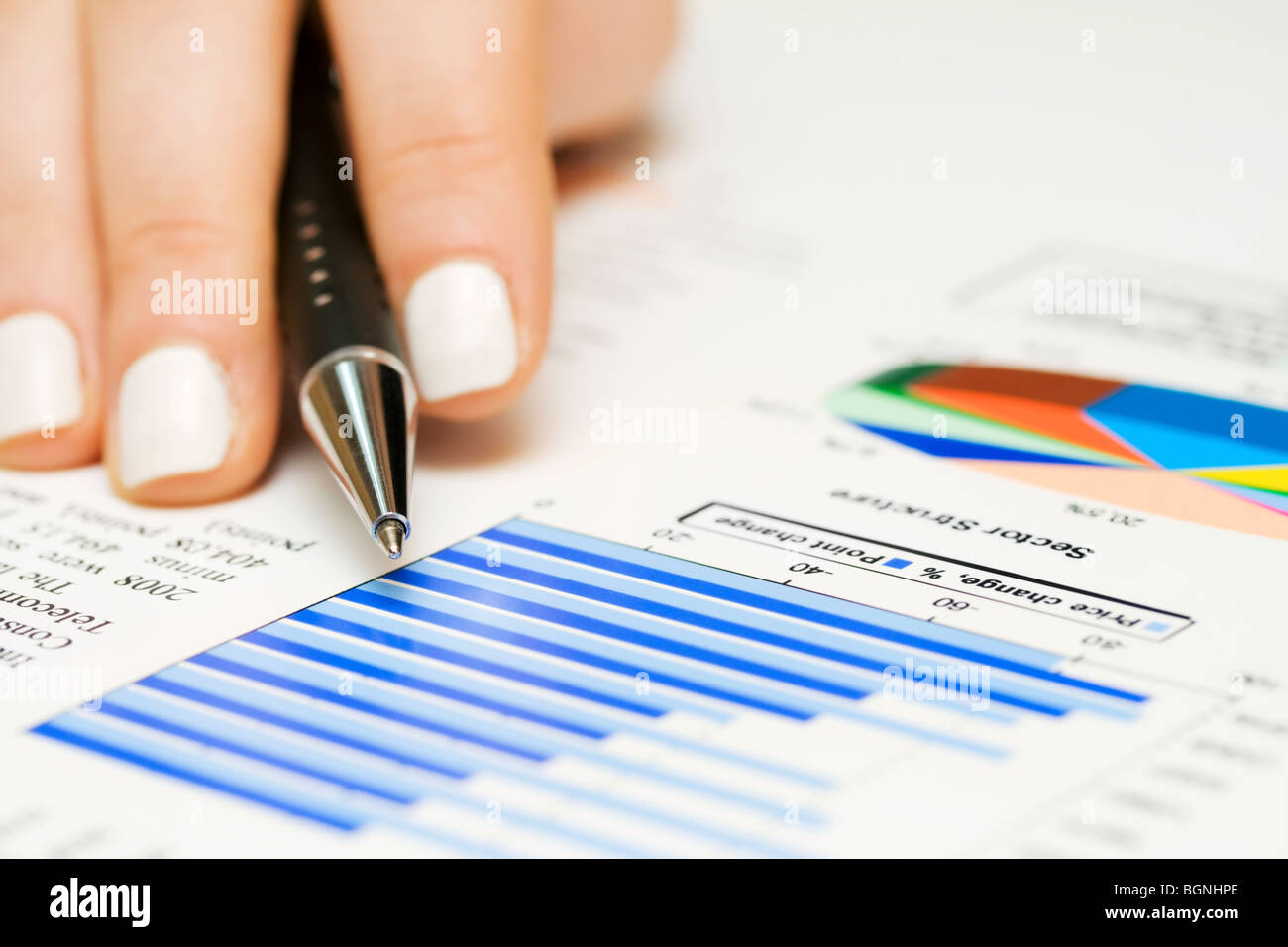 Stock market graphs analyzing Stock Photo - Alamy