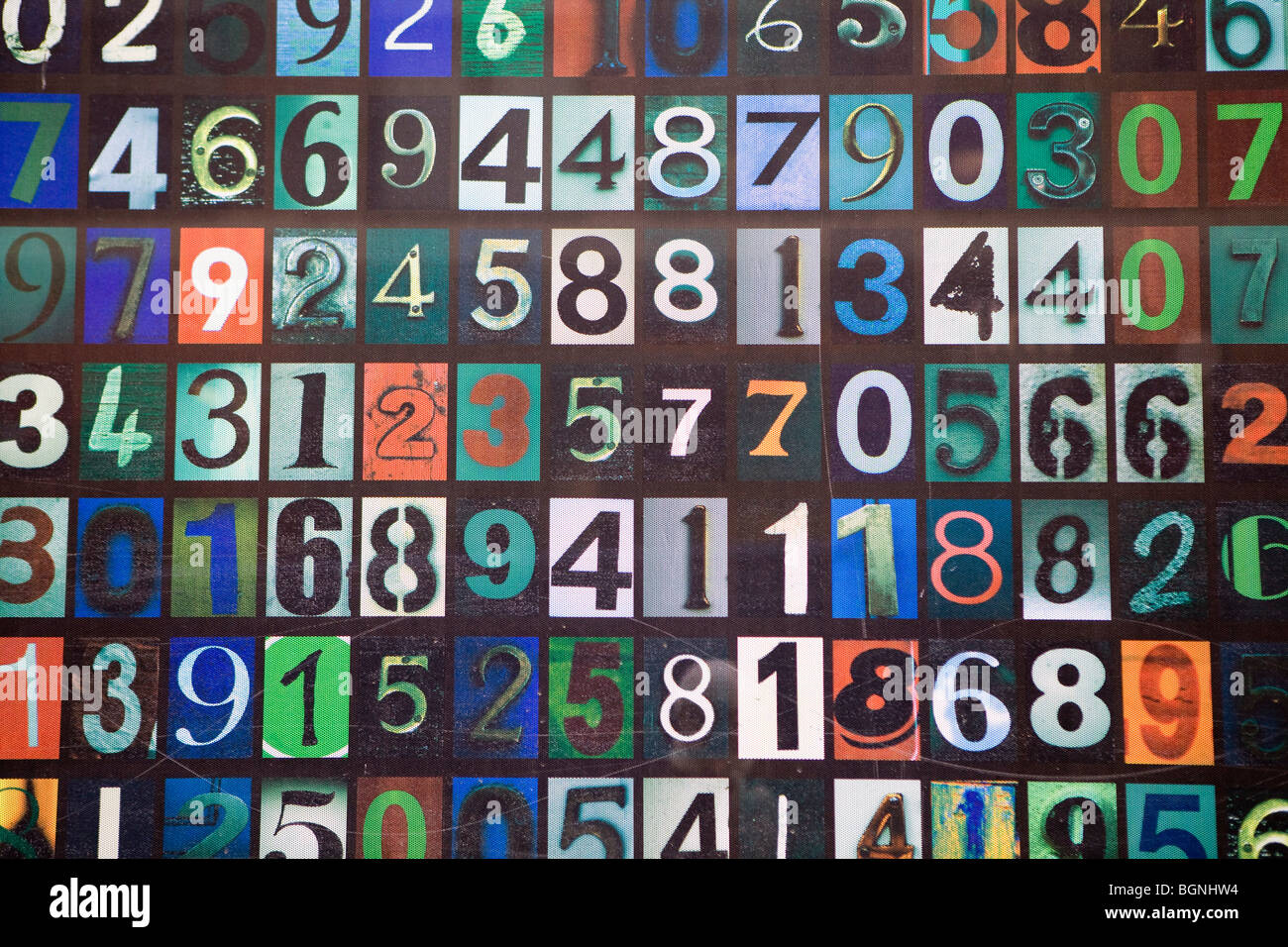 fragment of panel with numbers Stock Photo - Alamy