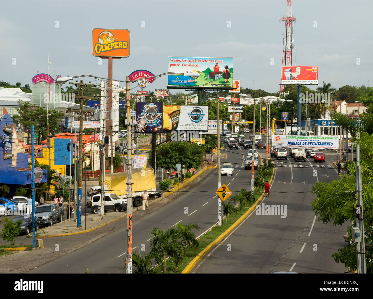 Nicaragua.Managua.Avenue in the city center Stock Photo - Alamy
