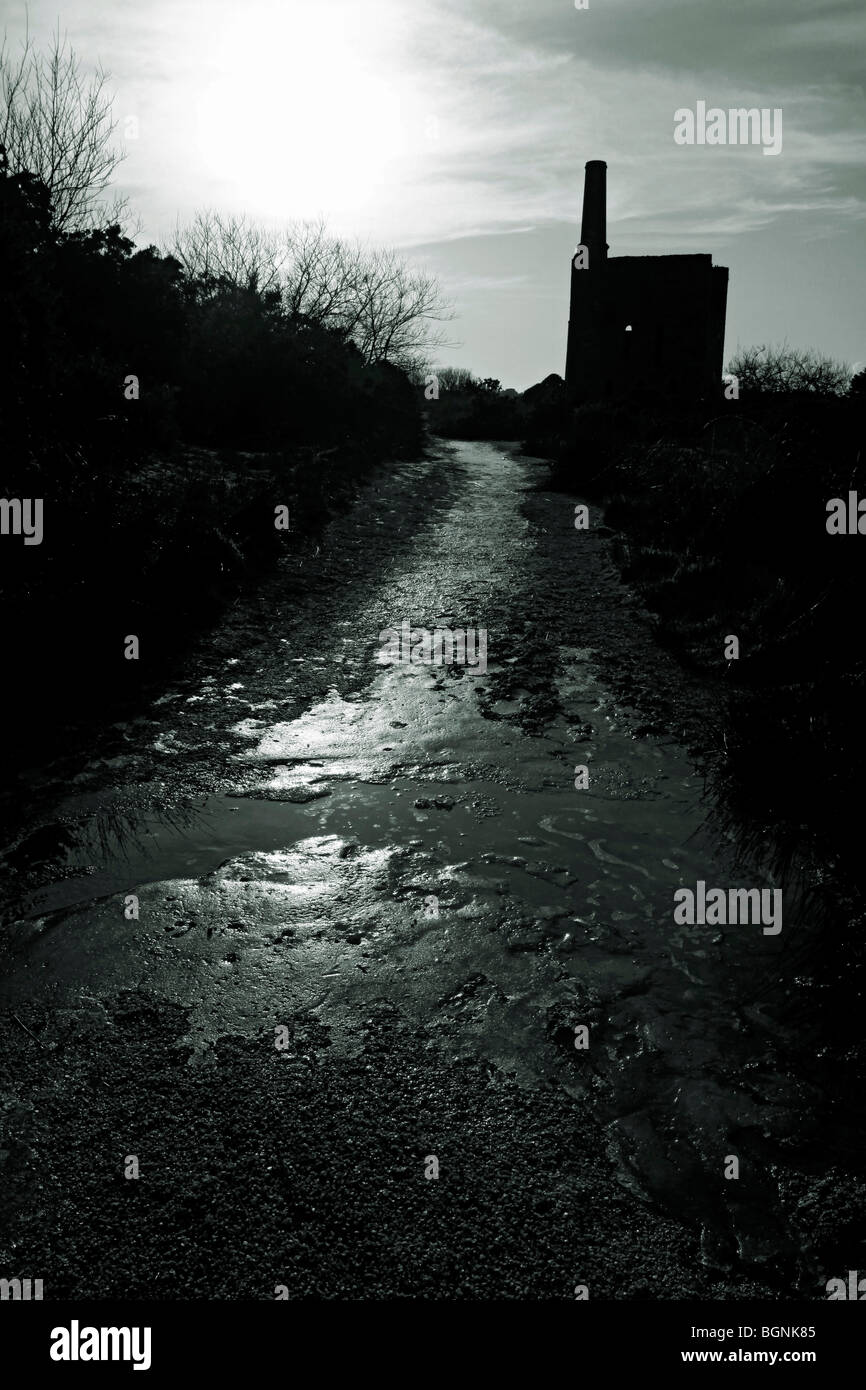 Moody old mine workings Cornwall UK Stock Photo - Alamy