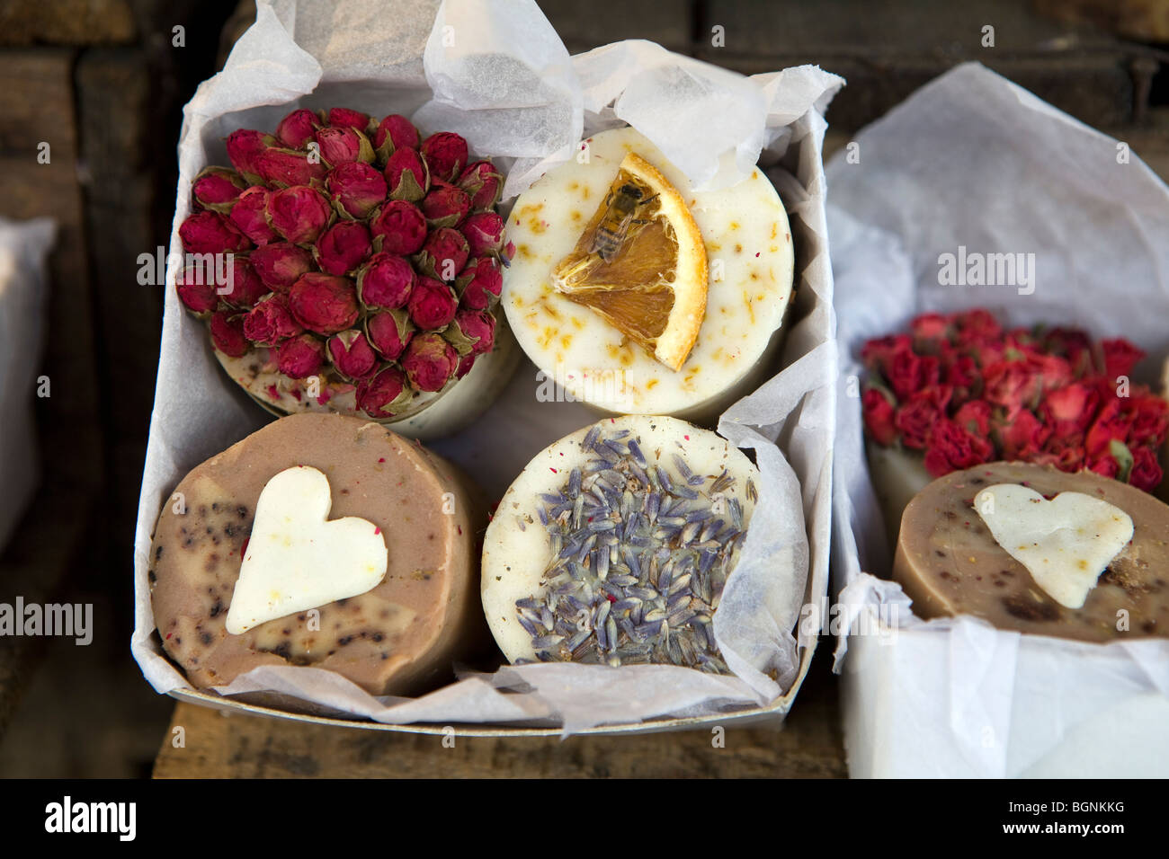 Natural, nontoxic handmade soap bars for sale in supermarket Stock ...