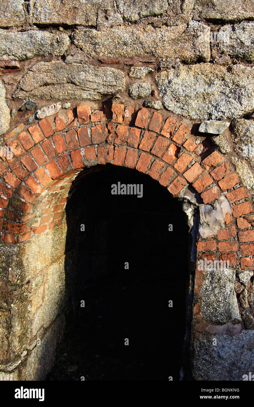 Brick arch on mine building Cornwall UK Stock Photo - Alamy